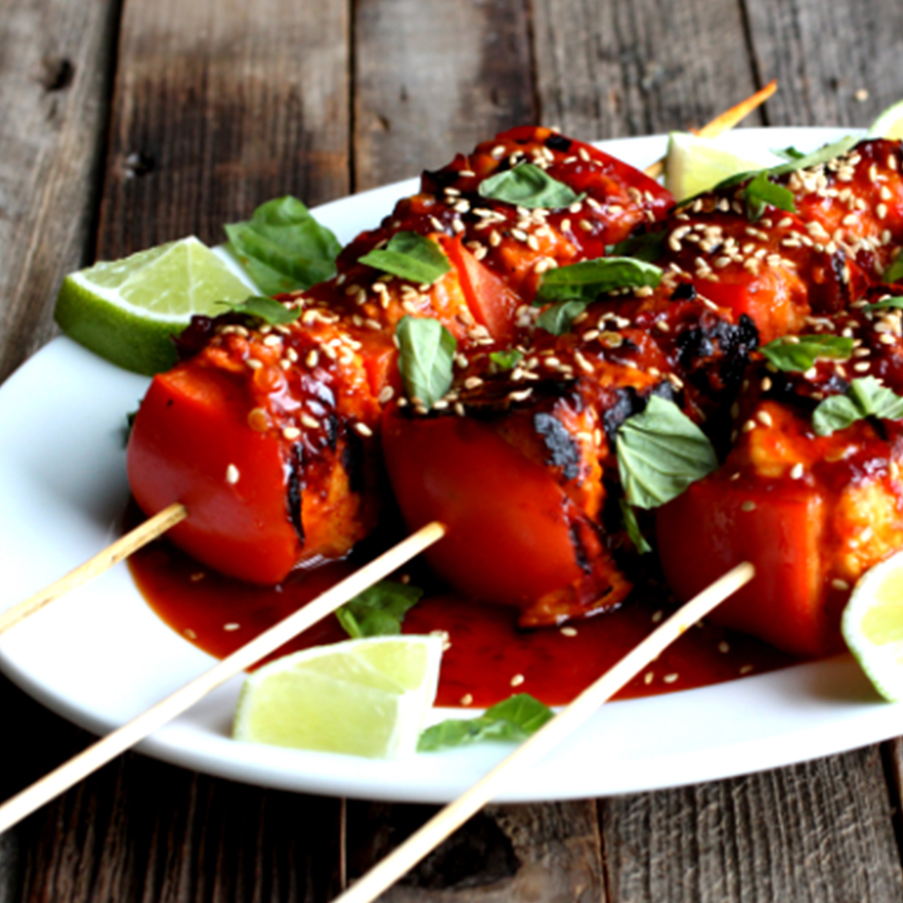 Chile Basil Honey Turkey Skewers Recipe | Honeysuckle White